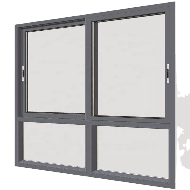 Sliding Windows Aluminum Grey Sound Insulation 100mm French Sliding ...