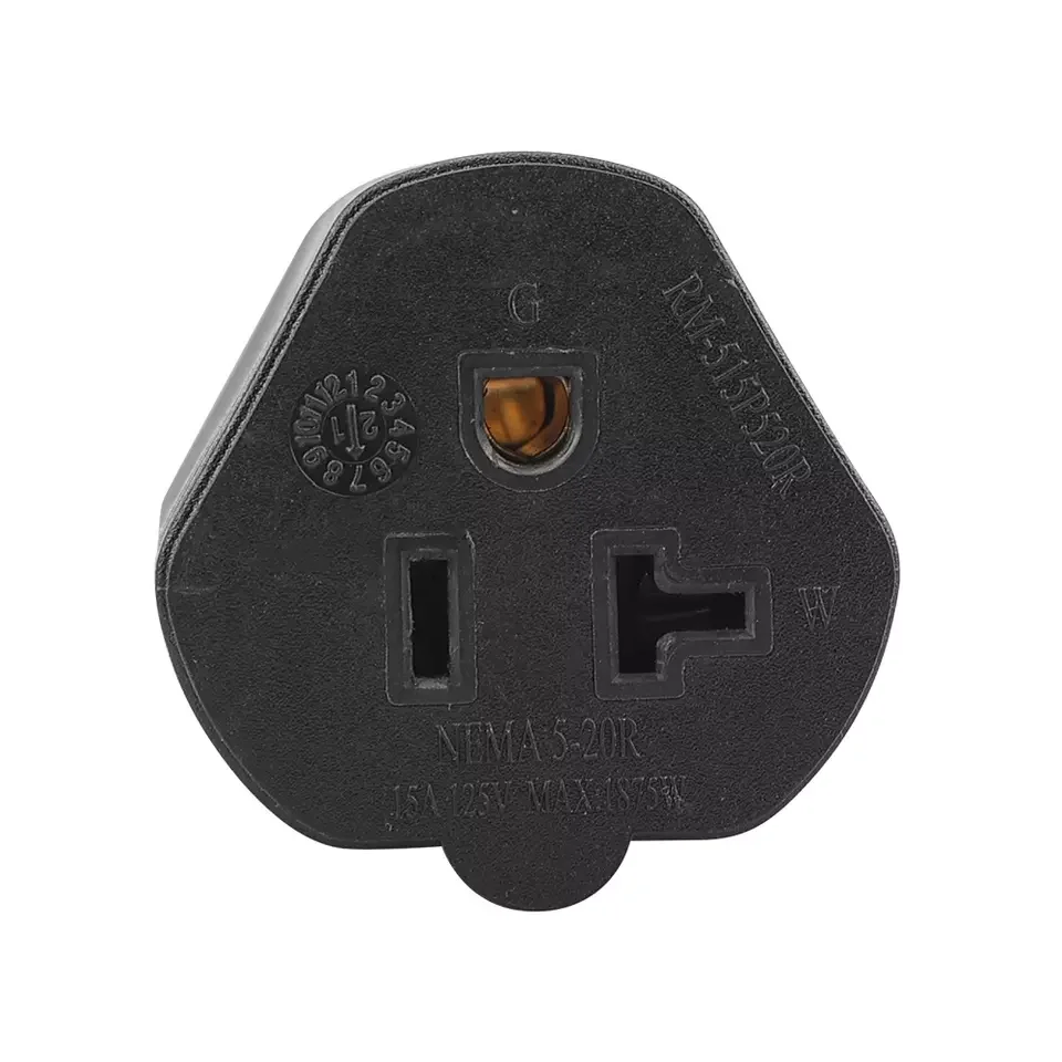 NEMA 5-15P Male to NEMA 5-20R Female Adapter Plug 15A/20A 125V ...