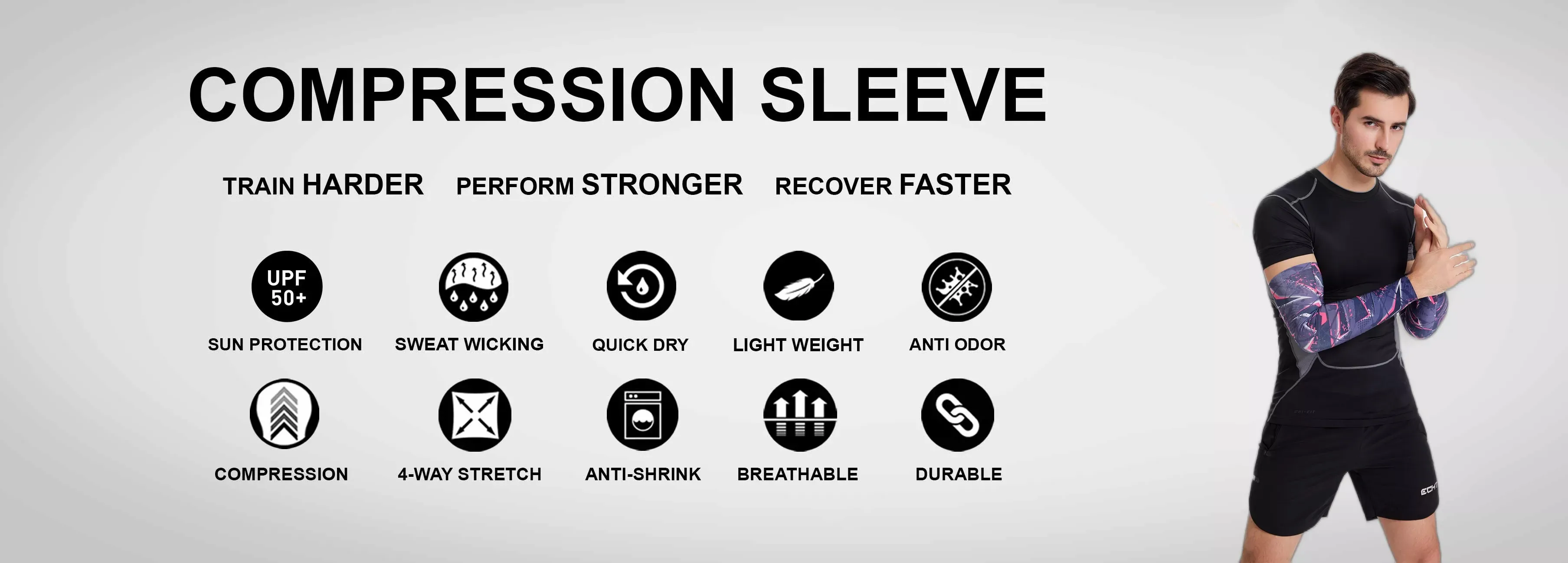 Custom Compression Arm Sleeve Uv protection Cooling Hand Sleeve Arm ...