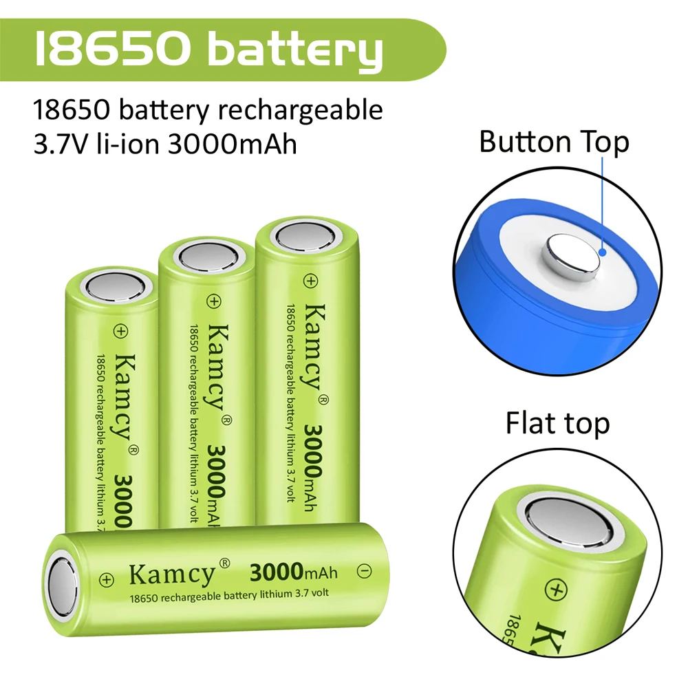 Rechargeable 18650 3.7v Lithium Ion Battery 2000mah 2600mah 3000mah Li ...