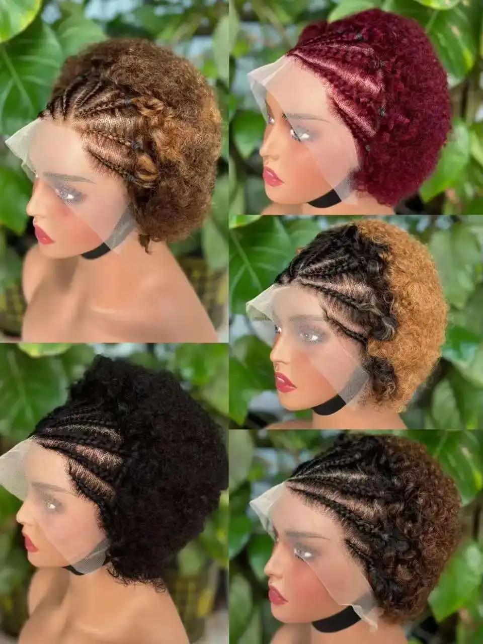 New Design Afro Kinky Curly Pixie Braiding Hair Wigs Raw Brazilian ...