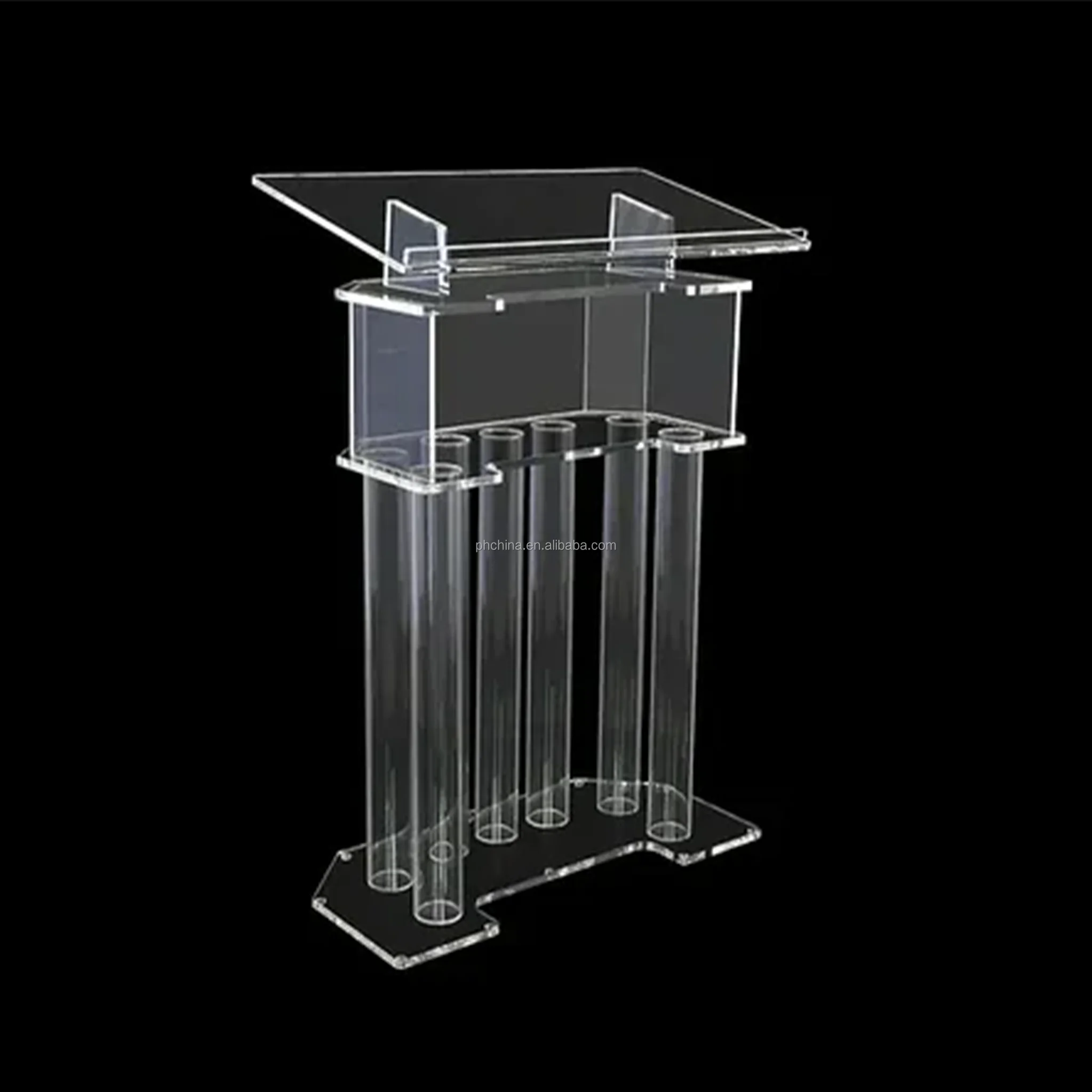 Modern Factory Clear Wood Church Pulpit - Acrylic Design