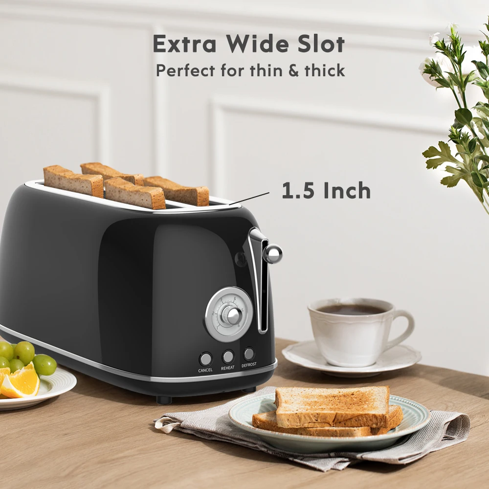 New Toaster Long 4 Slice Retro Bread Toaster Sandwich Torradeira Pop up ...