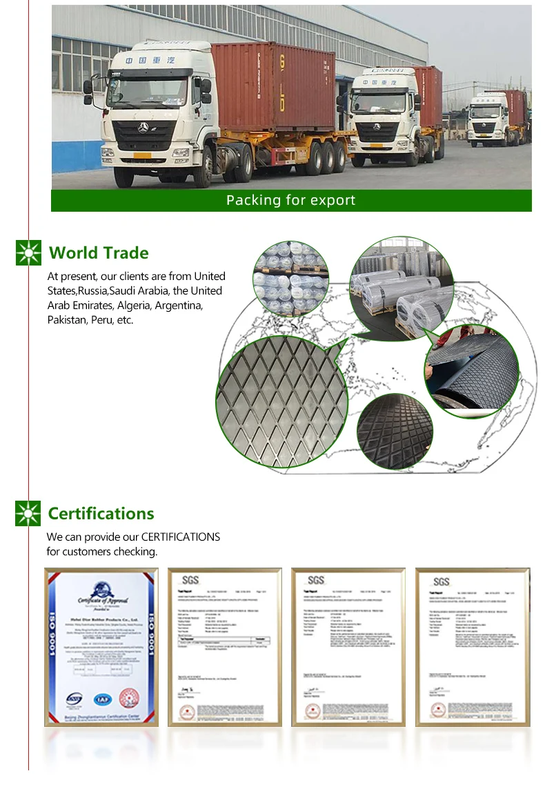 Conveyor Belt Diamond Pattern Pulley Lagging Mat Rubber Sheet For Coal ...