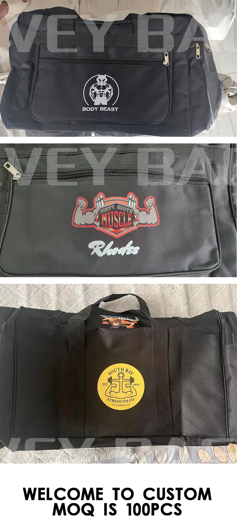 Custom Logo Fitness Sport Gym Bag - Large Capacity & Waterproof