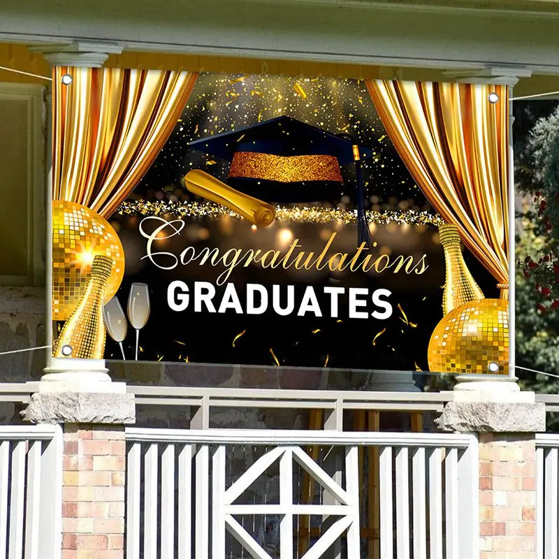 Graduation Backdrop Congratulate Grad Backdrop Graduation Celebration ...