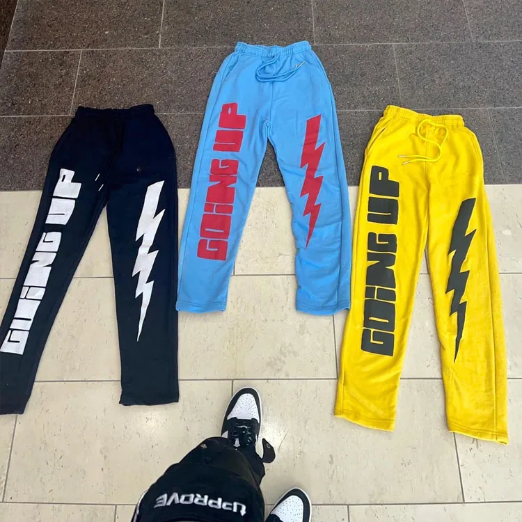 Custom Mens Puff Printing Pants Letter Puff Printed Sweatpants Cotton ...