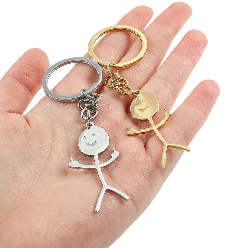 2023 Funny Middle Finger Stickman Keychain Cute School Bag Car Key ...