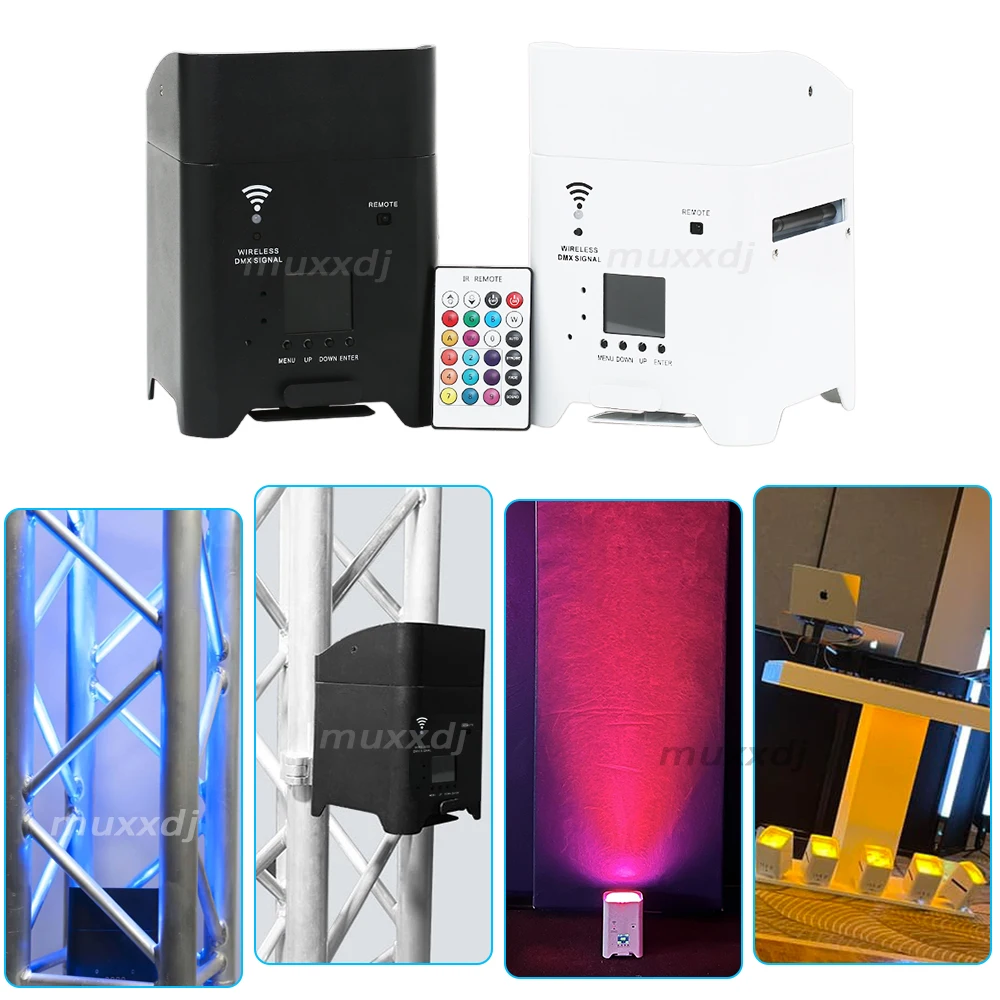 6in1 6x18w RGBWA UV Battery Uplight Wireless Dmx LED Par Uplights Can ...