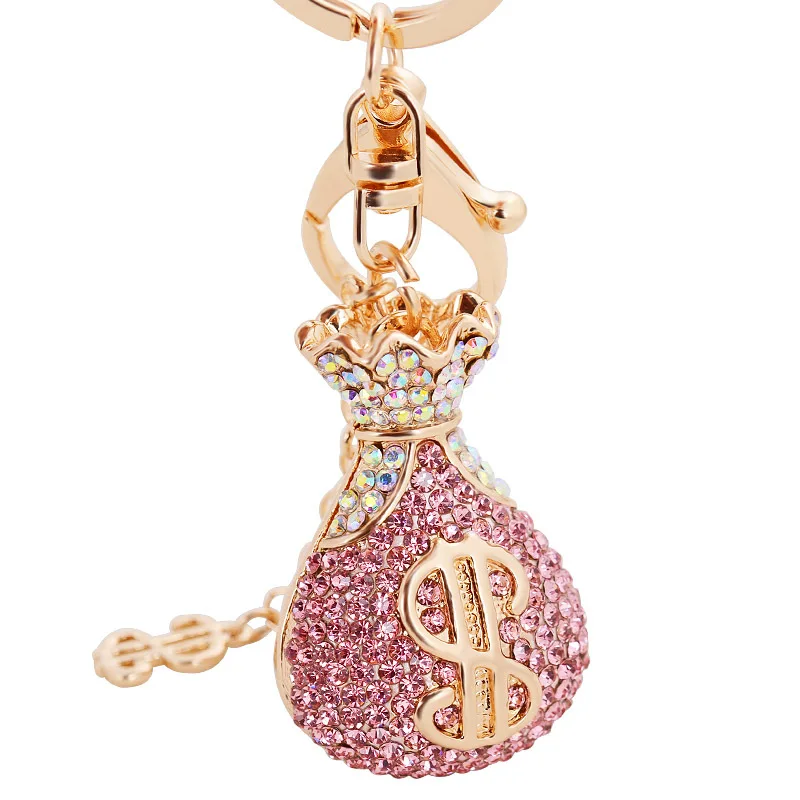 New Fortune Bag Crystal Rhinestone Lucky Keychains Luxury Key Chain ...