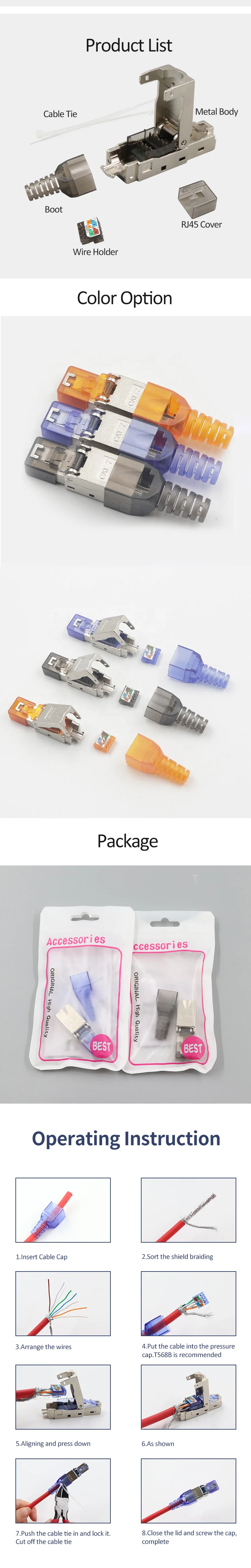 Cat6 Cat6a Cat7 Toolless Connector Ftp Cat6a Cat7 Rj45 Toolless Plug ...