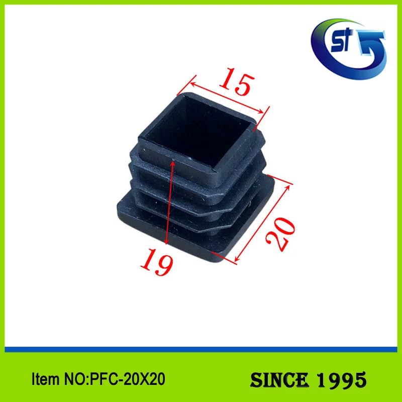 Plastic Square 20x20 Chair Leg Caps - Durable & Waterproof