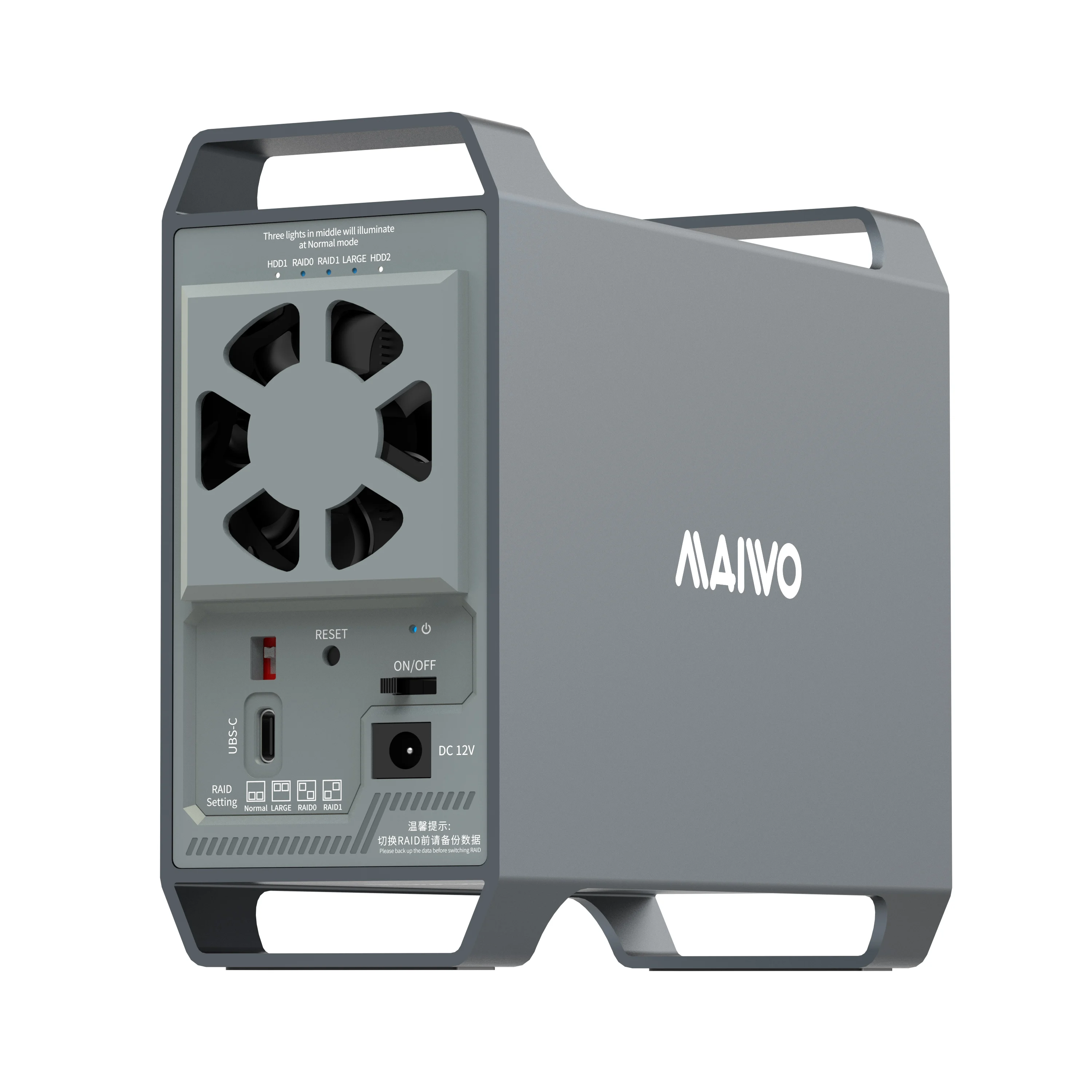 MAIWO 2 Bays RAID Type C 3.5" SATA HDD SSD Enclosure Aluminum 3.5 HDD ...