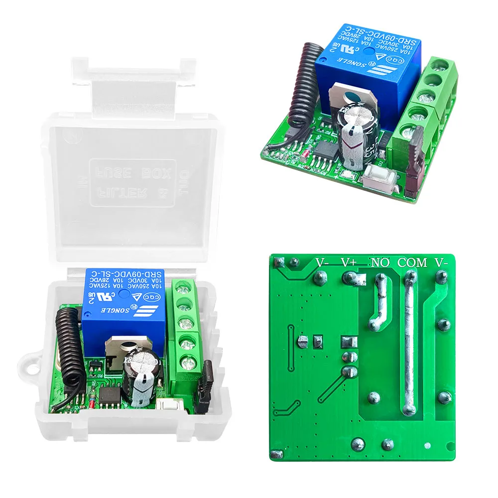 RF 433MHz DC 12V 24V 30V Wireless Remote Control Switch 1 Channel Dry ...