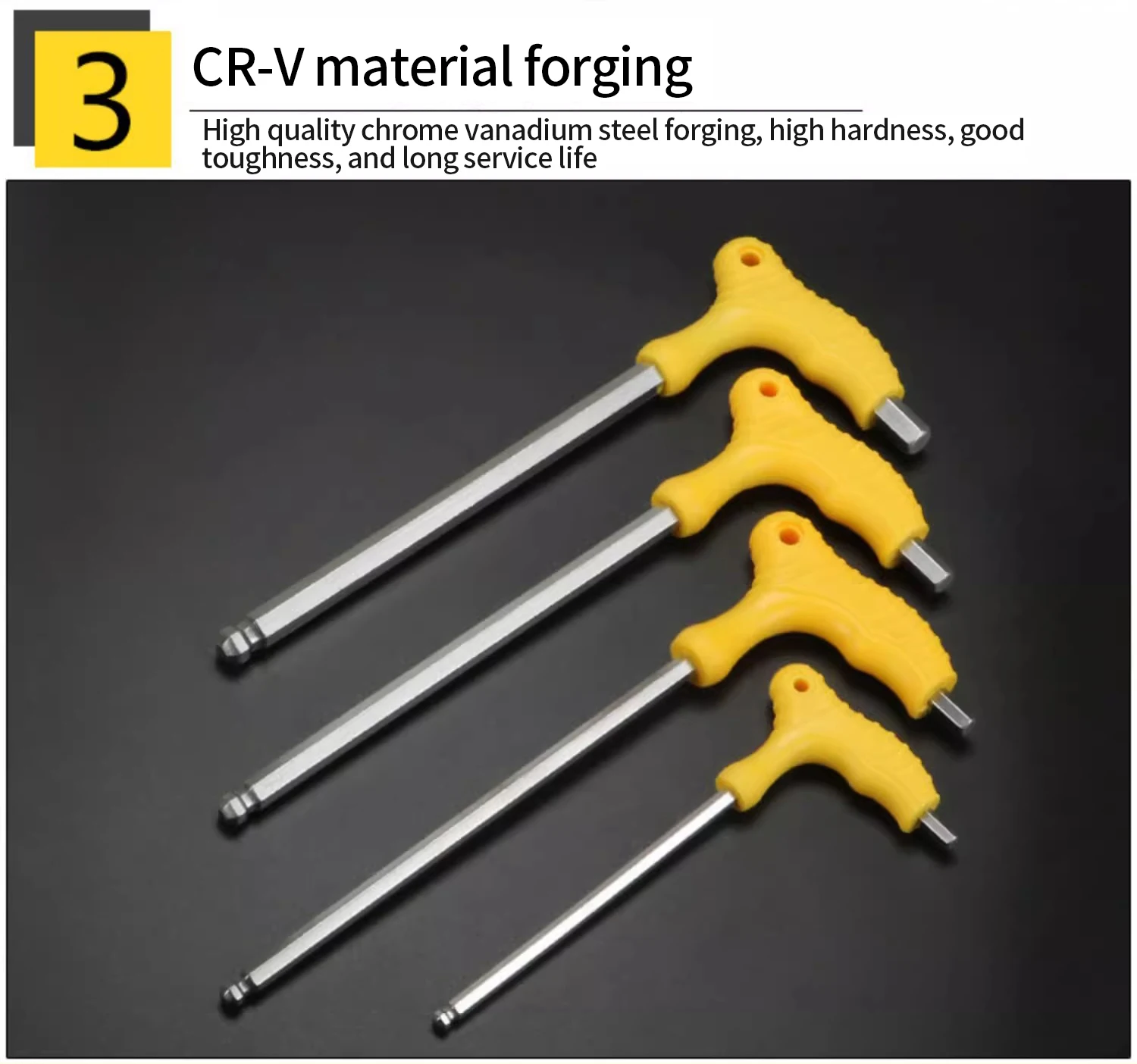 T-shaped Torx Hex Wrench 2.5-10mm Plastic Handle Metric Ball Head Two ...