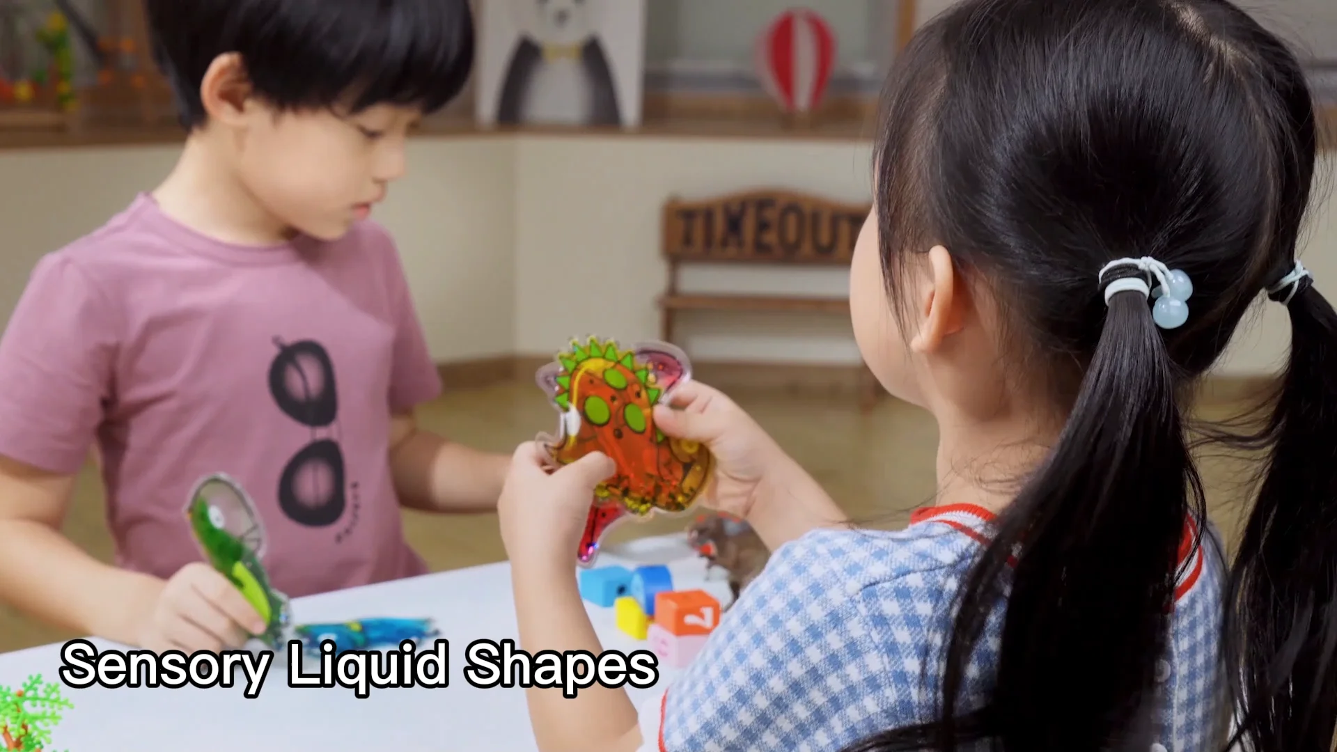 Learning Toys Liquid Filled Shapes Kids Sensory Integration Play ...