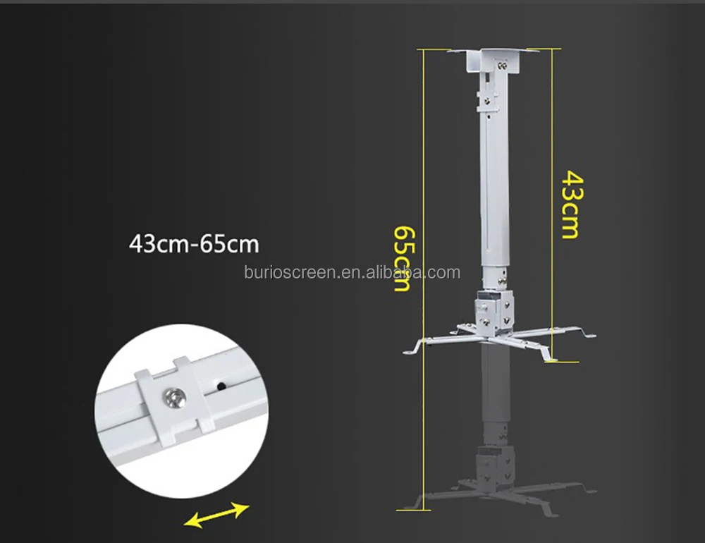 Universal Adjustable Ceiling Projector Mount - 1-Year Warranty