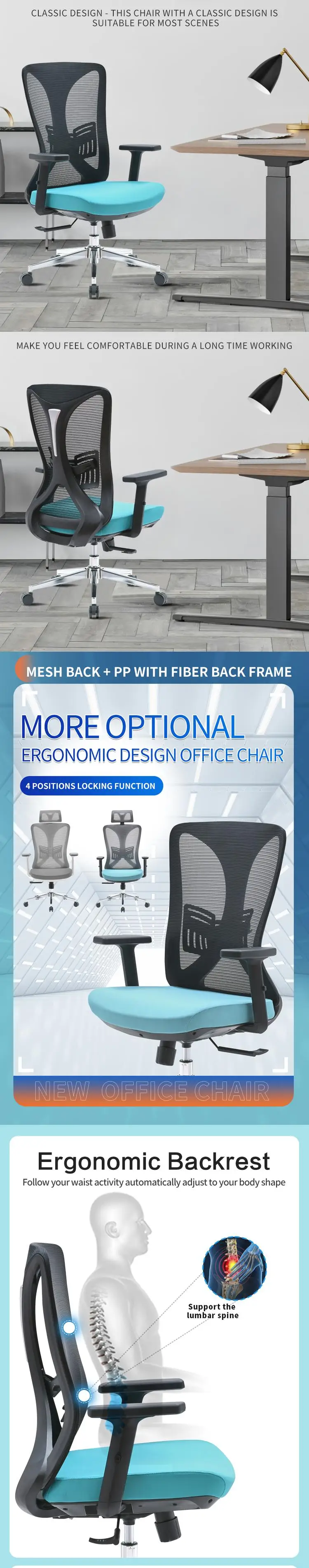 Modern Mid Back Ergonomic Mesh Office Chair With Muti-function ...