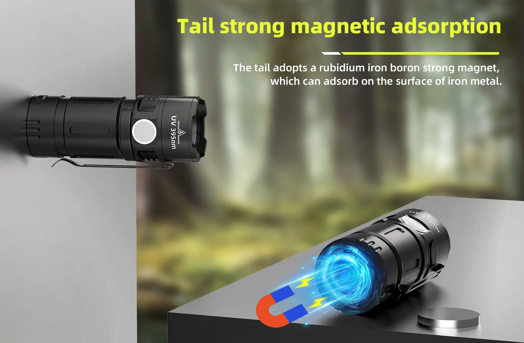 Stainless Steel Mini Flashlight LED 395 Flashlight Ultra Violet Light ...