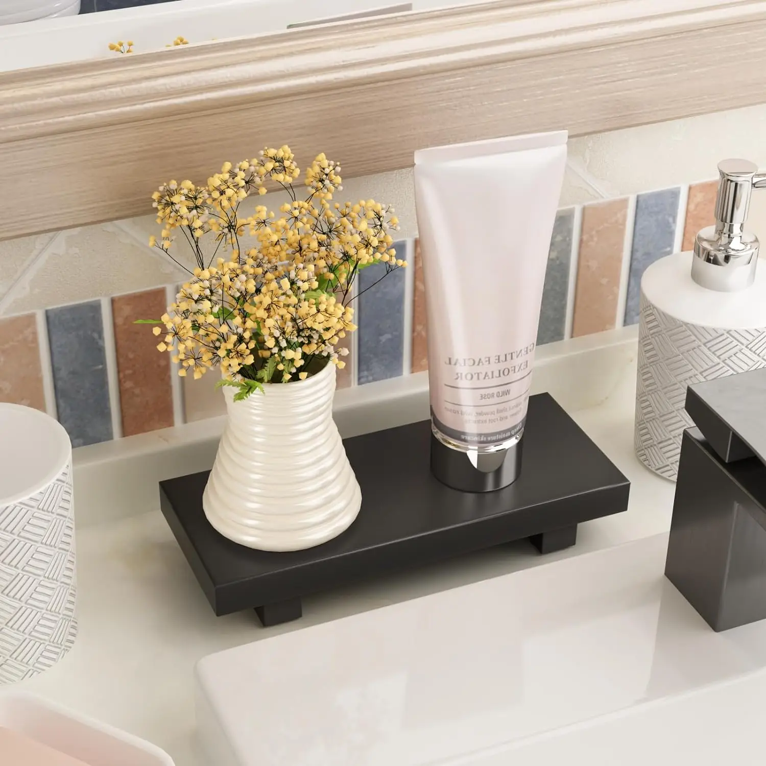 Modern Farmhouse Kitchen Small Wood Display Riser Pedestal Stand ...