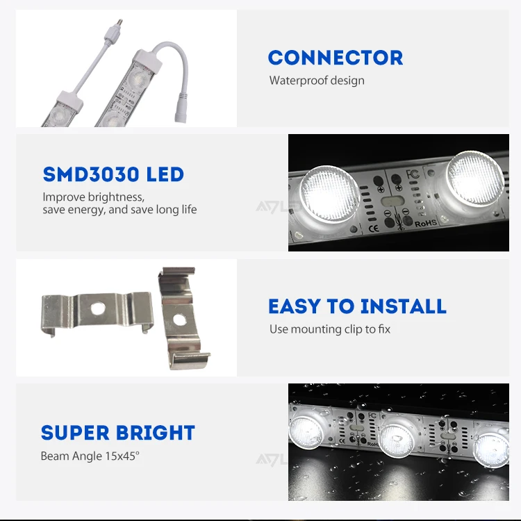 High Power 12v 24v Edge Lit Led Bar Module Strip Outdoor For Led Fabric ...