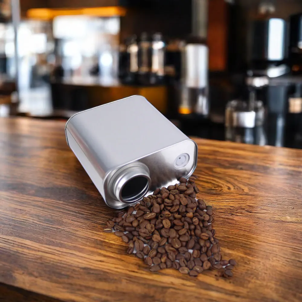 Eco-friendly 200g Coffee Tin Can With Degassing Valve - Rectangular Tin ...
