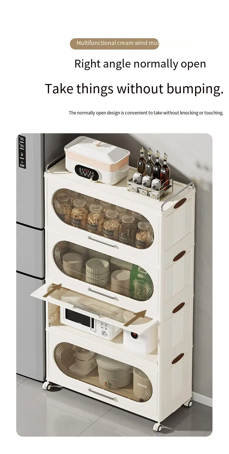 Multifunctional Square Plastic Kitchen Storage Cabinet Dustproof ...
