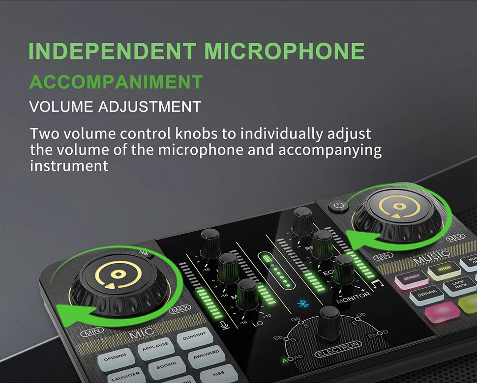 Recording Microphone Voice Changer Dj Mixer Soundcard Sound Card Audio ...