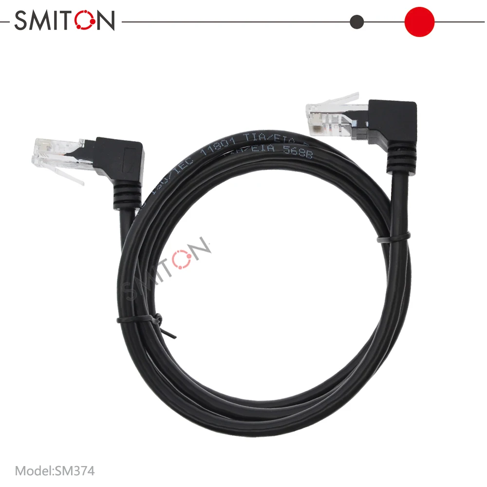 Black Color Rght Angle Rj45 Ethernet Cable Cat6 Patch Cable 90 Degree L ...