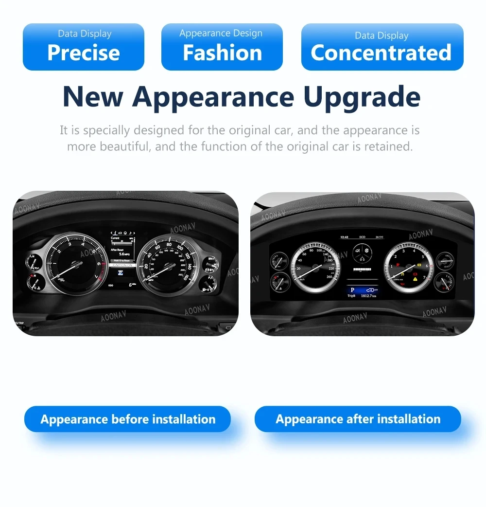 Digital Instrument Cluster Smart Vehicle Dashboard Lcd Stereo Screen ...