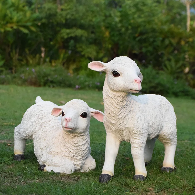 Wholesale Little Lamb Hot Sale Garden Realistic Goat Park Sculpture ...