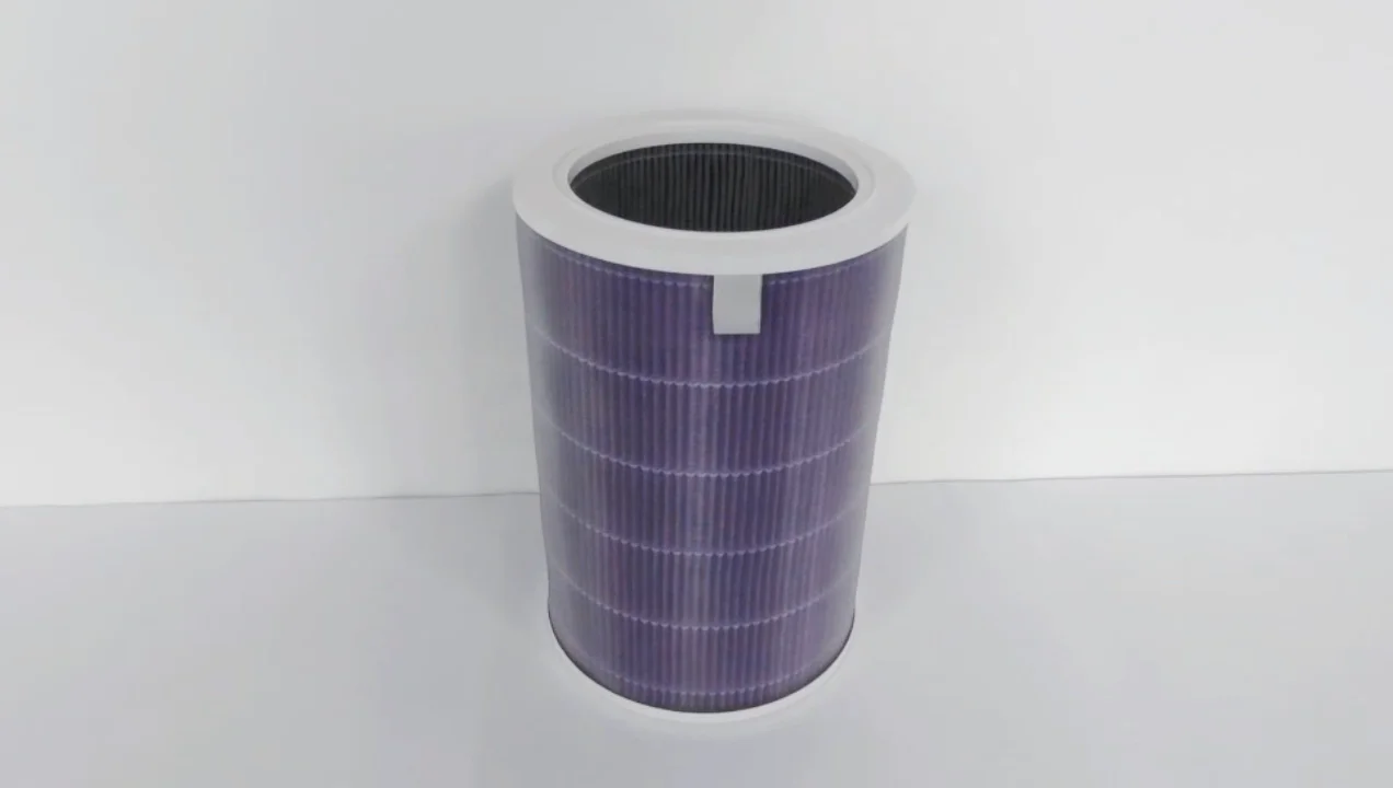 Purple Fodor Removal Composite Activated Carbon Cloth Cylindrical Hepa ...