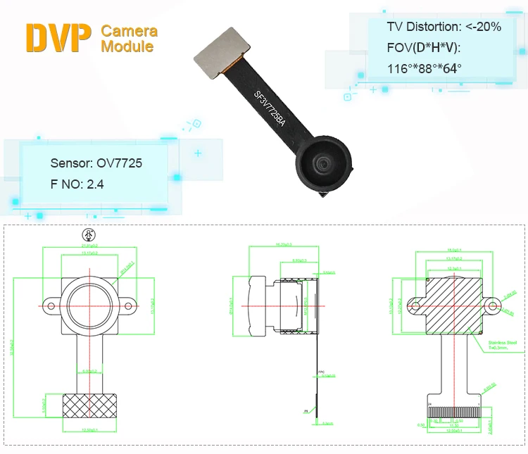 OV7725 CMOS Camera Module - 0.3MP VGA Imaging Solutions