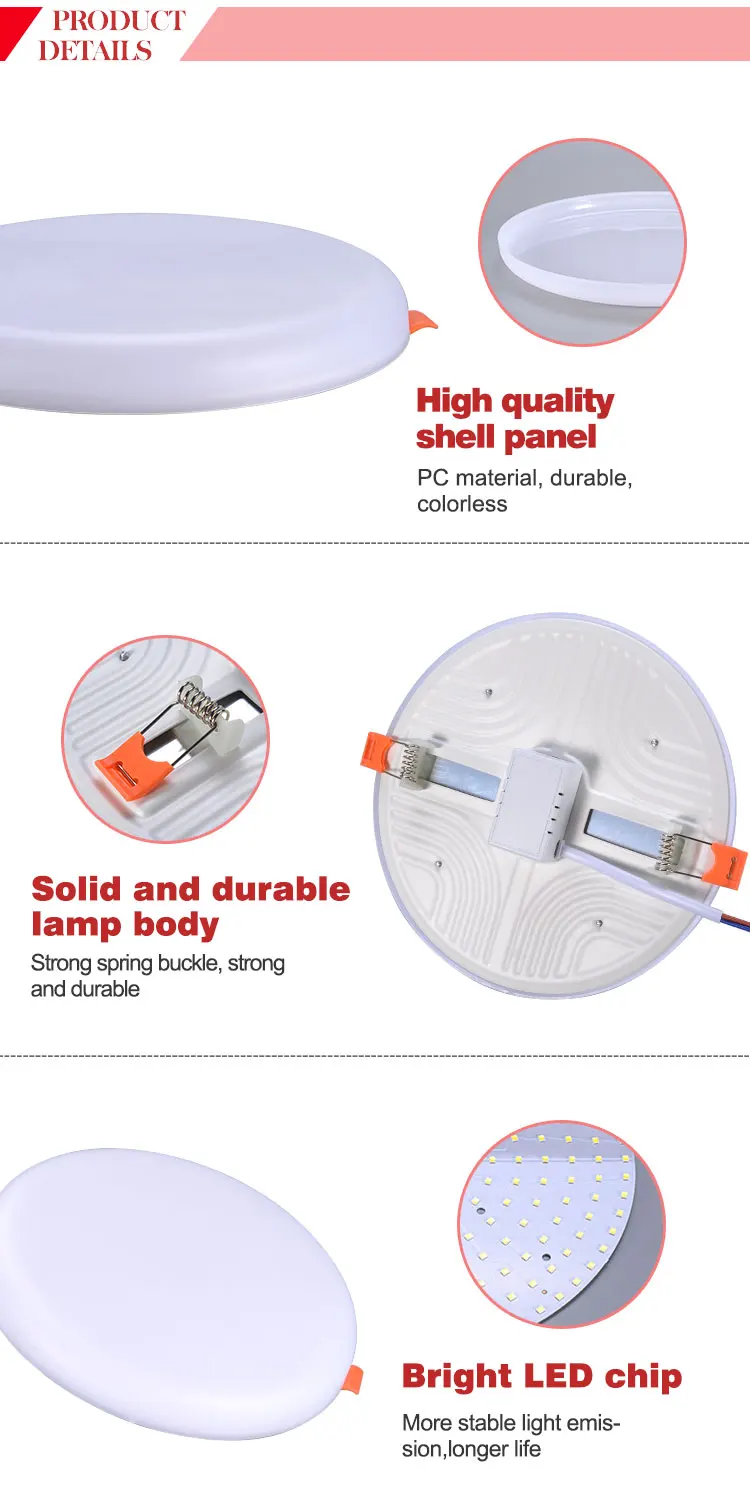 Customized Modern Round Ultra-thin 10w Frameless Led Ceiling Panel Lamp ...