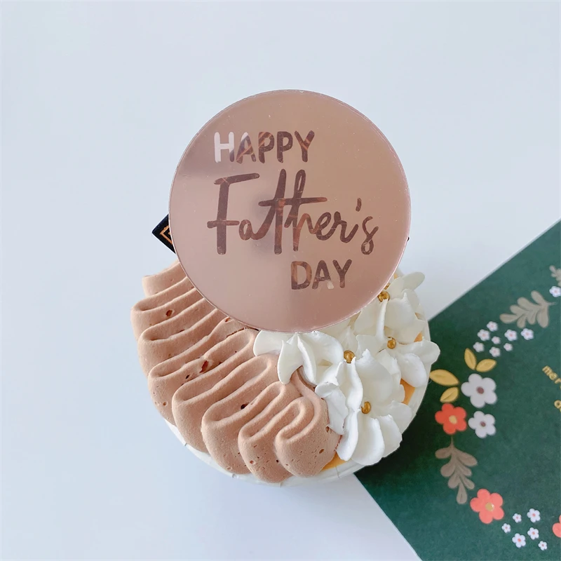 Happy Father Day Acrylic Cupcake Toppers Mirror Acrylic Mothers Day ...