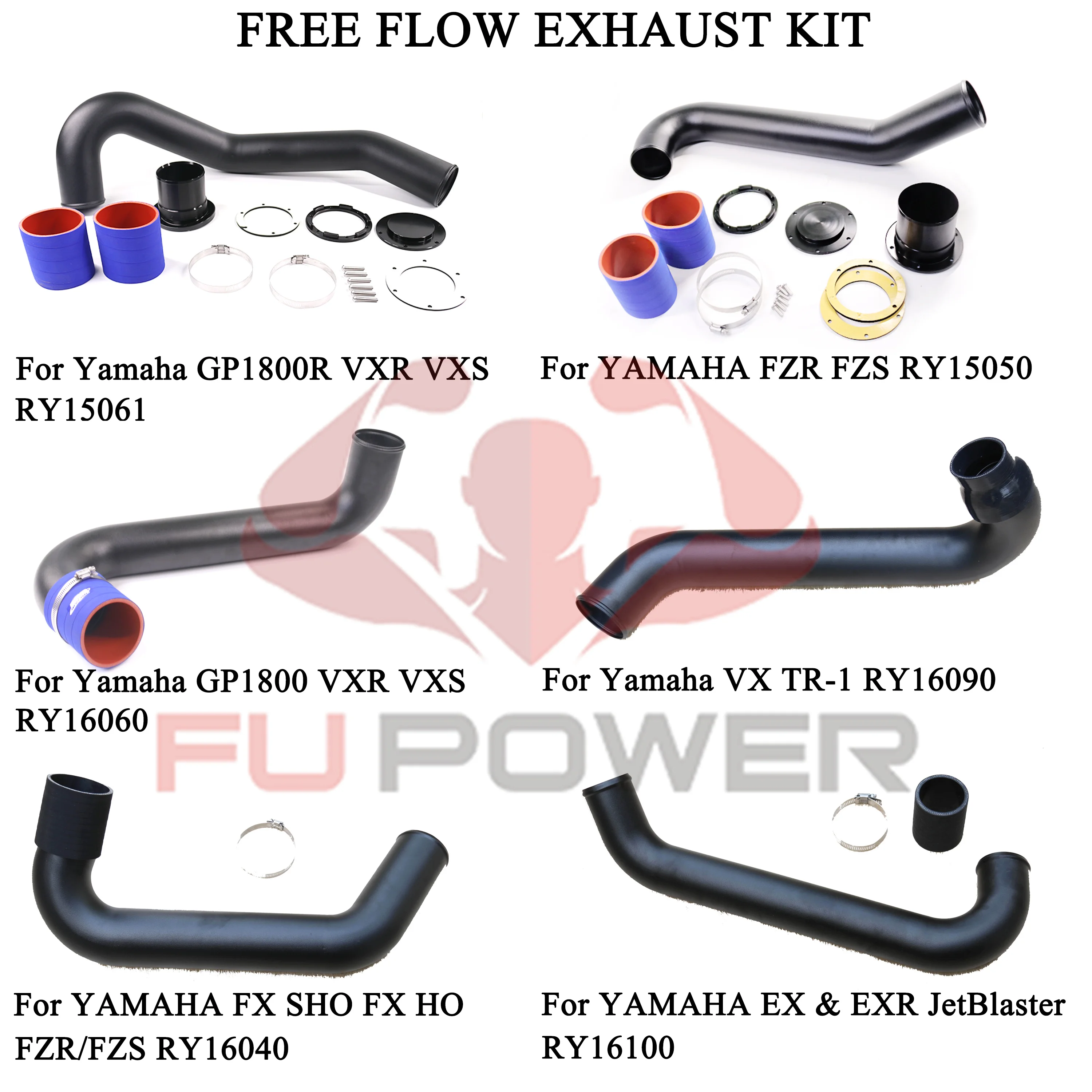 Free Flow Titanium Exhaust Kit for Sea-Doo GTX Limited 300 RXT/GTX/GTR ...