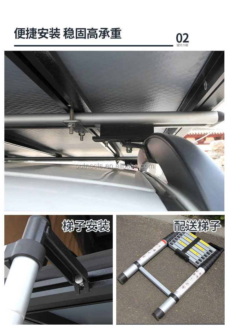 Aluminum Suv Car Clamshell Roof Top Tent Fiberglass Hard Shell Triangle ...