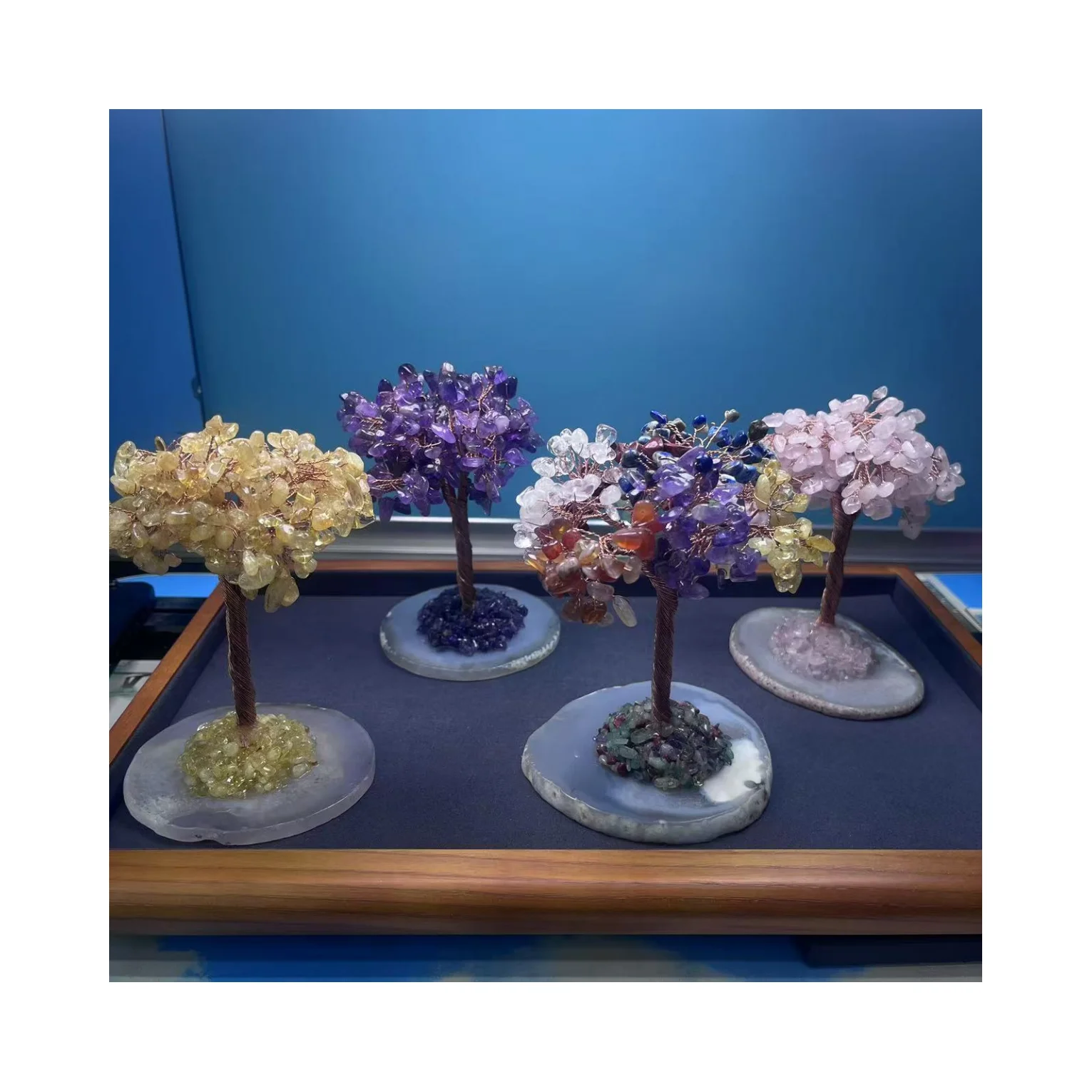 Wholesale Agate Bases Crystal Money Tree Natural Bonsai Tree Of Life ...