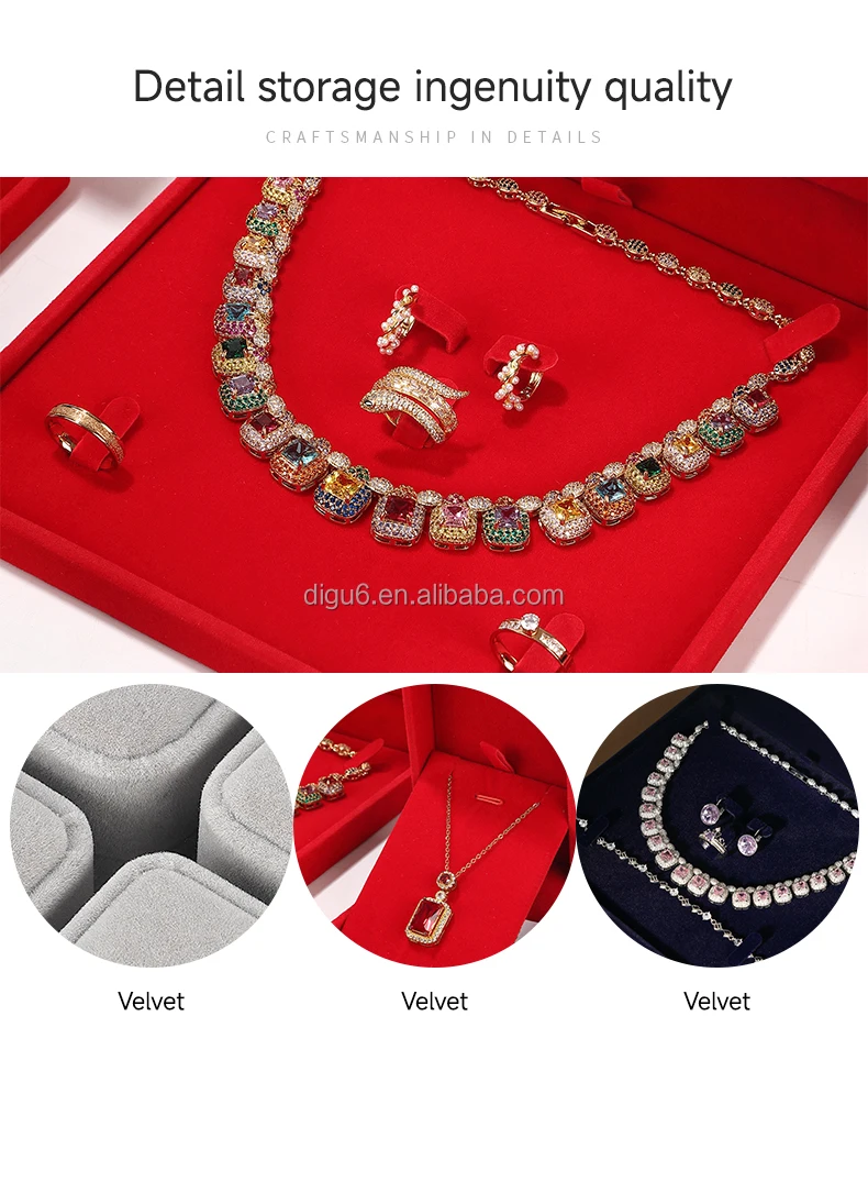 DIGU Custom Logo Box Jewelry Packaging Velvet Earring Pendant Bangle ...