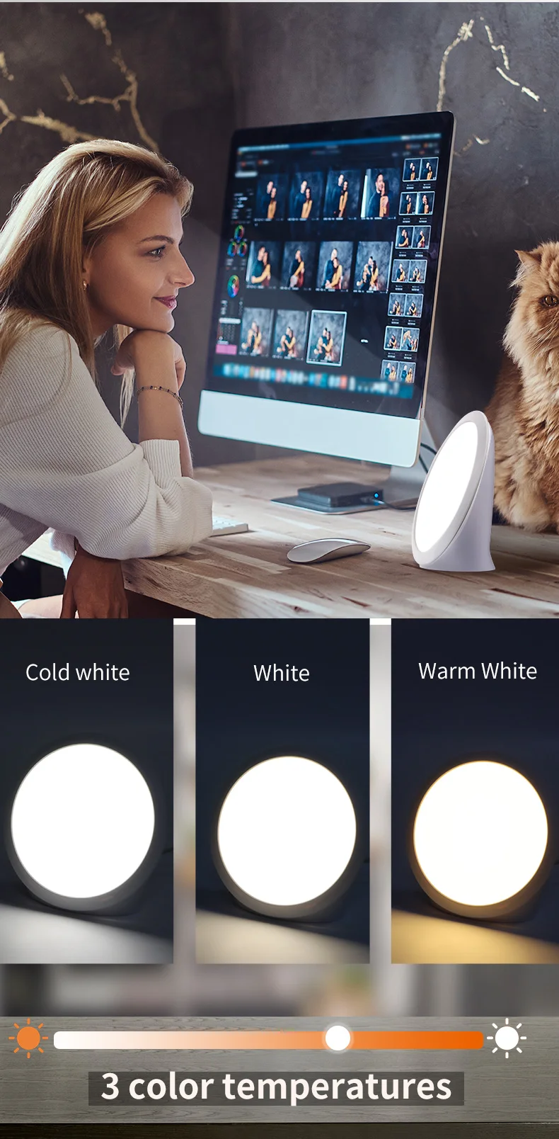 Uv Free Color Temperature Adjustable Sad Lamp Light Therapy Lamp 10000 ...