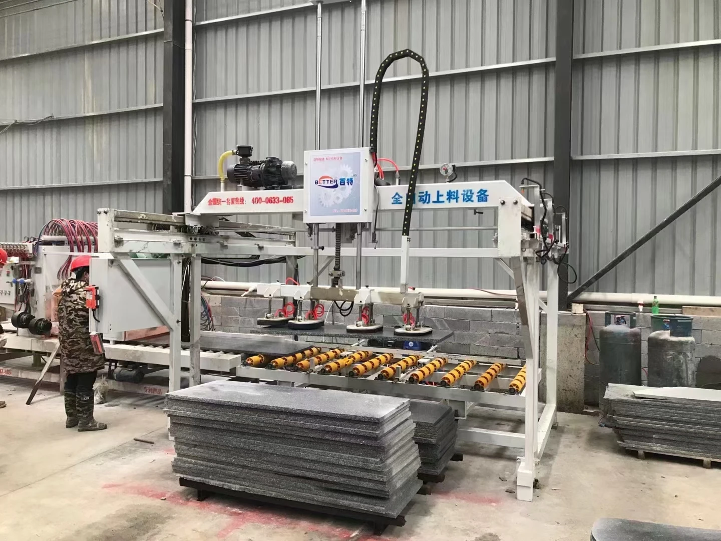 Imported Plc Control Automatic Loading Unloading Metal Sheet Wood Stone Slab Vacuum Suction Cup ...