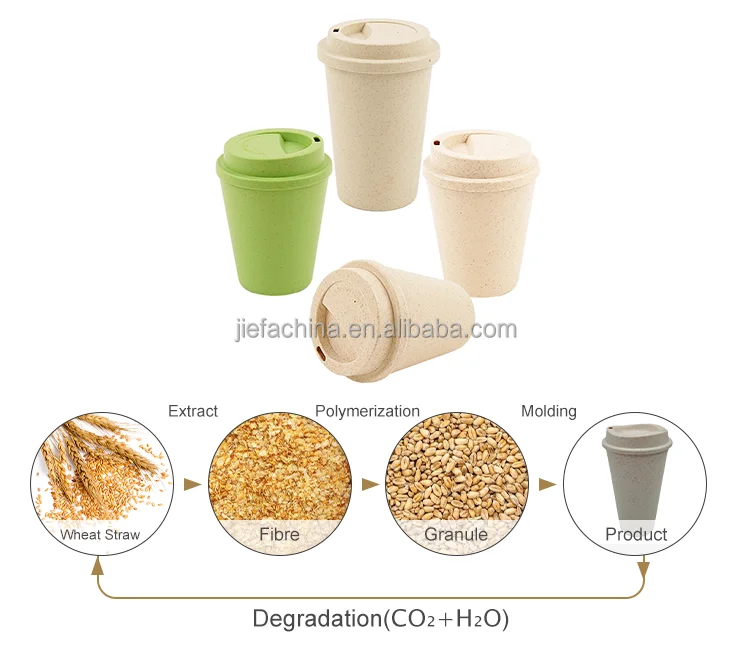 Eco-friendly 350ML PLA Coffee Mug with Straw & Spoon