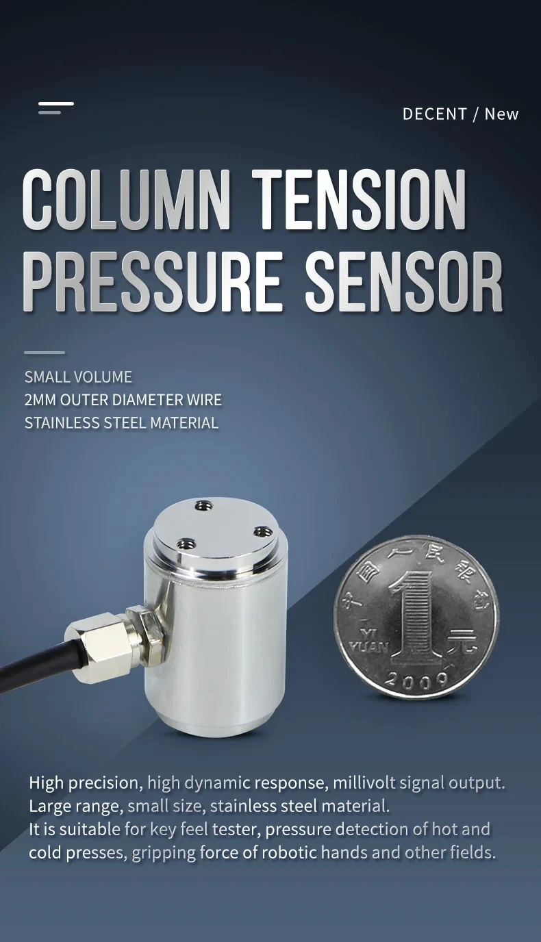 200n Stainless Mini Button Column Type Load Cell - Compact Force Sensor ...