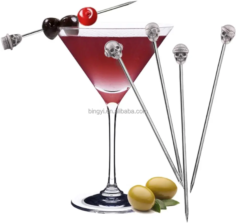 Cranium Ghost Head Cocktail Picks Martini Picks Reusable Olive Picks ...