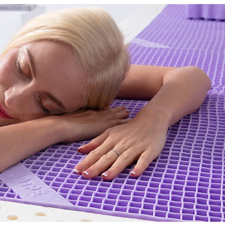 Wholesale Single Size Purple Polymer Hyper Elastic Polymer Gel Grid Mattress Toppers Vacuum Pack ...