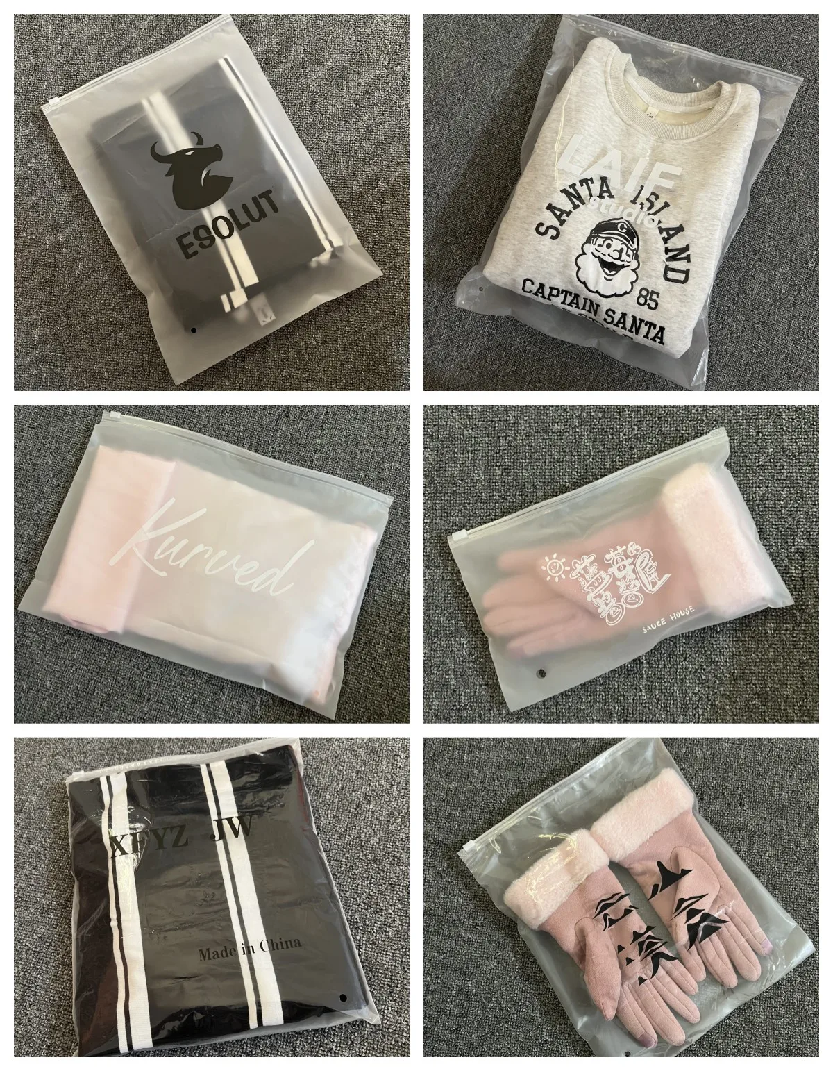 Customized Printing Logo Plastic Packaging Zipper Slider Frosted Matte ...