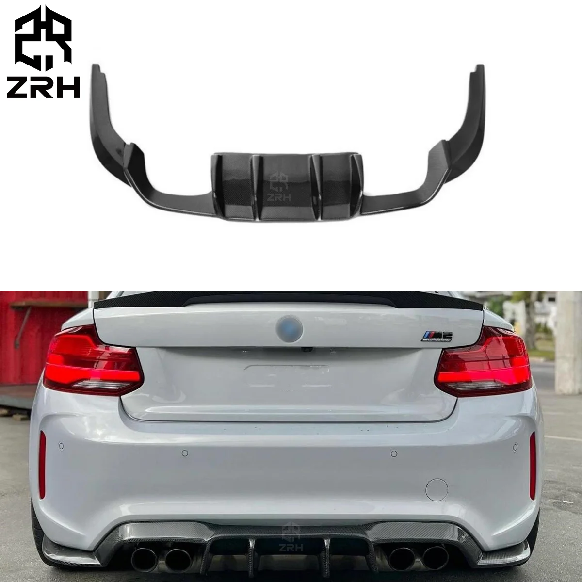 Carbon Fiber V Style Rear Bumper Diffuser For Bmw F87 M2 M2c Rear ...