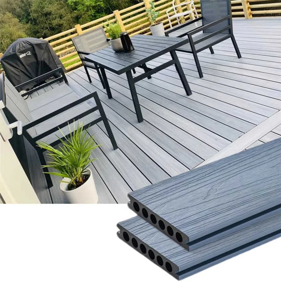 WPC Wood Decking Boards terrace flooring outdoor hollow core deck board flooring planks panel ...