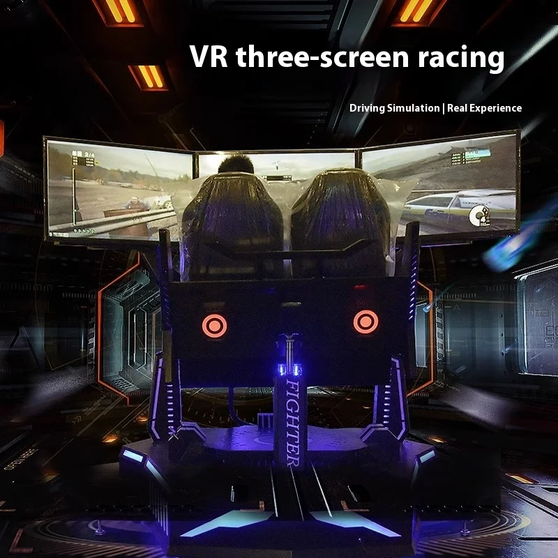 Indoor 9D Dynamic Racing Simulator Screen Game Machine with Three Axis ...