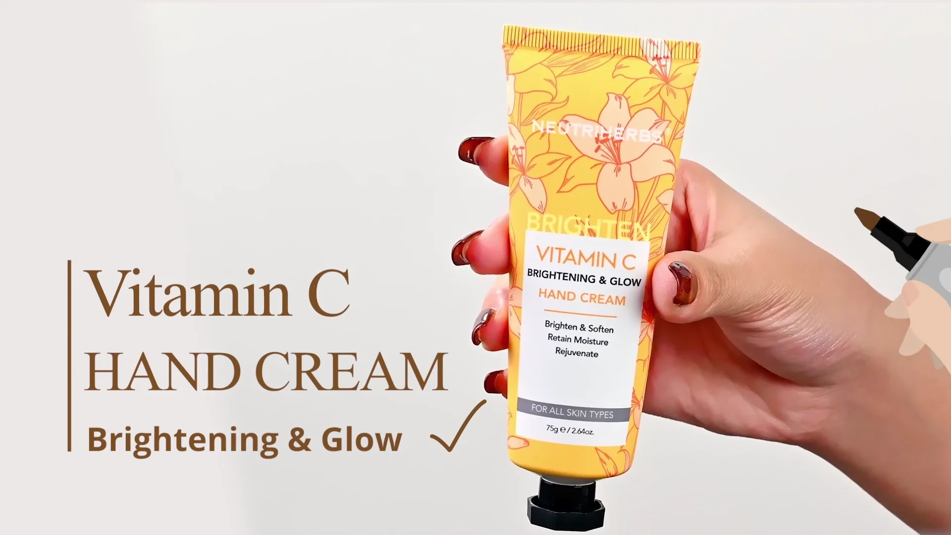 Oem Private Label Moisture Vegan Handcream Whitening Retinol Vitamin C ...